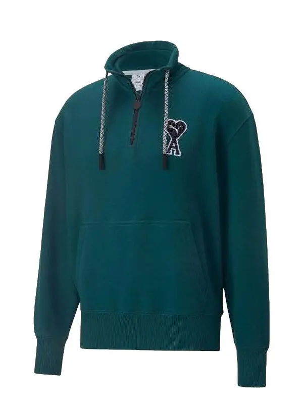 PUMA X Ami Half Zip Sweatshirt - Green