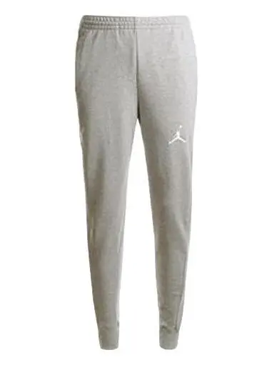 JORDAN Flight Fleece Embroidered Logo Fleece Lined Bundle Feet Sports Pants/trousers/joggers Gray - Grey