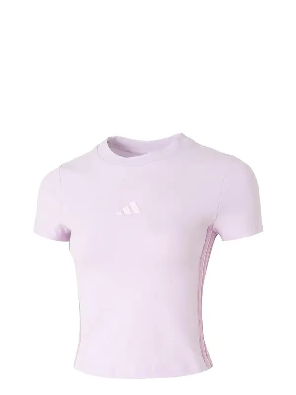 Adidas Essentials Loose 3-stripes Cropped T-shirt - Pink