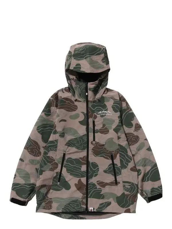 A BATHING APE Layered Line Camo Shell Jacket - Beige