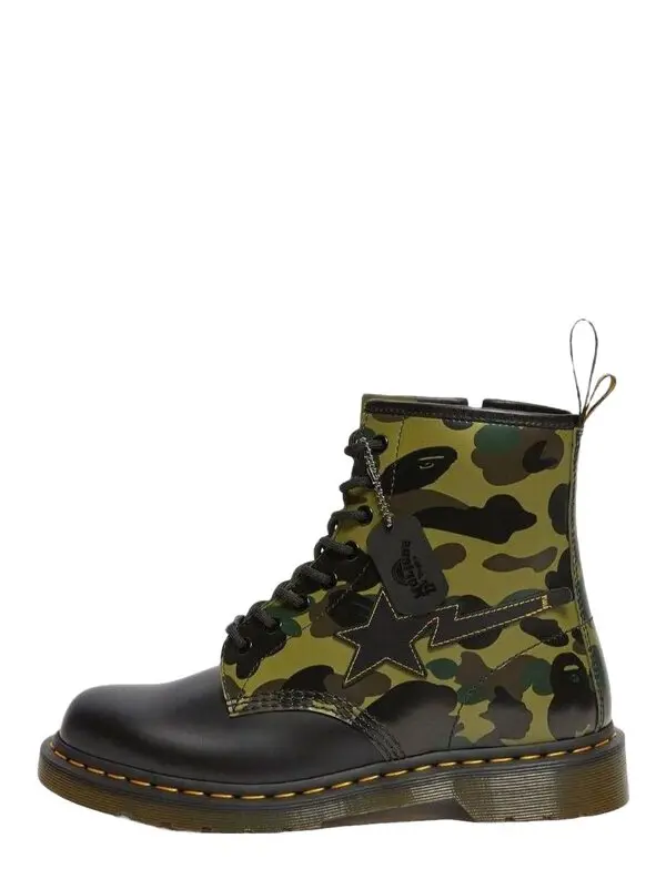 Dr. Martens A Bathing Ape X 1460 Zip Camo Boots - Green