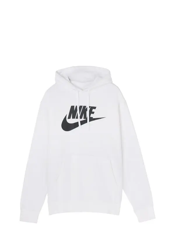 Nike Club Fleece Hoodie With Graphic Print - White