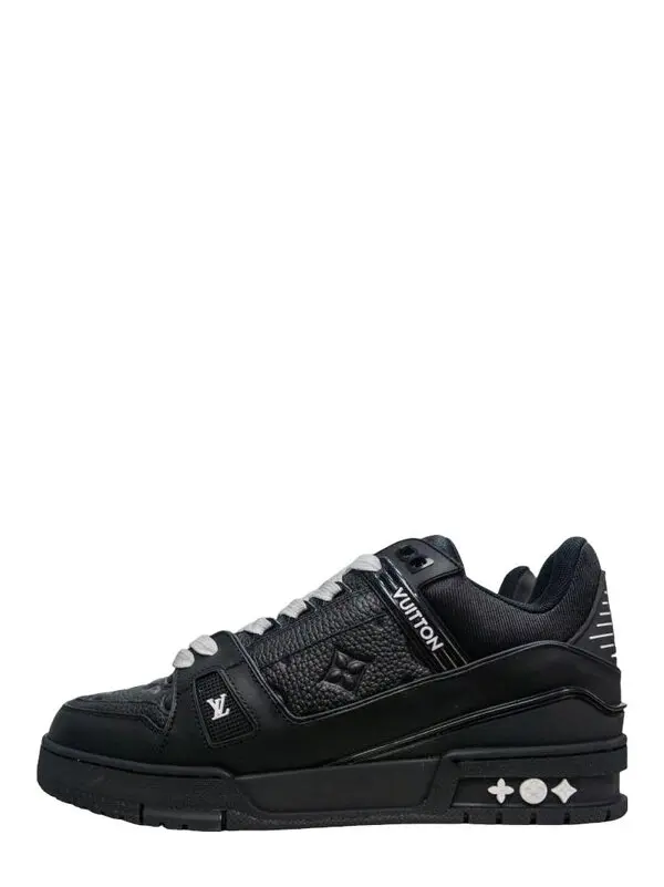 LOUIS VUITTON Embossed Monogram Trainer Sneakers - Black/white