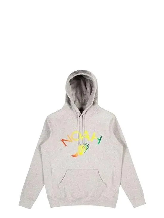 NOAH Winged Foot Embroidered Hoodie - Grey