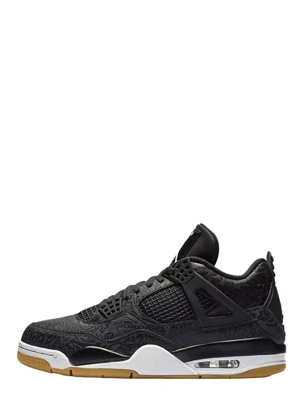 JORDAN 4 Retro Laser Sneakers - Black/white-gum Light Brown
