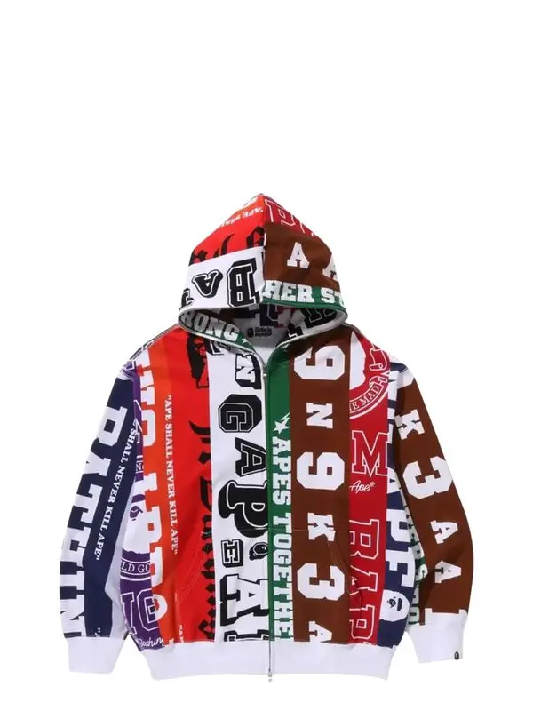 A BATHING APE Fans Scarf Full Zip Hoodie - Multi-color