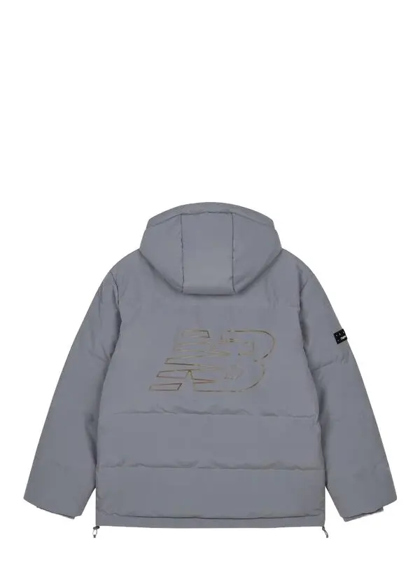 NEW BALANCE Down Jacket With Logo Detail - Light Grey