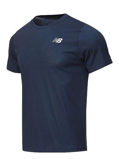 NEW BALANCE Impact Run Short Sleeve T-shirt Asia Sizing - Blue