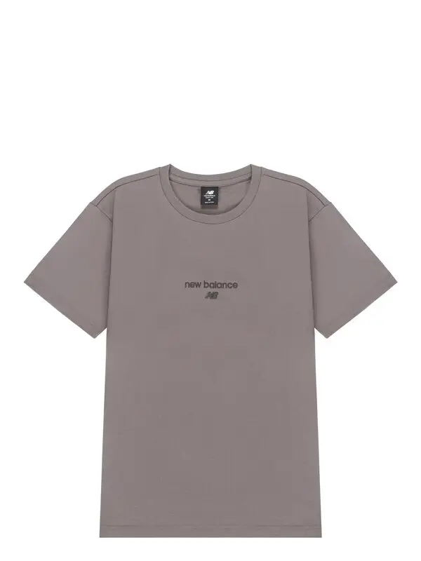 NEW BALANCE Logo Fleece T-shirt Asia Sizing - Taupe