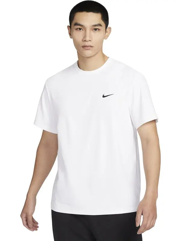Nike Dri-fit Uv Hyverse Short Sleeve Fitness Top - White