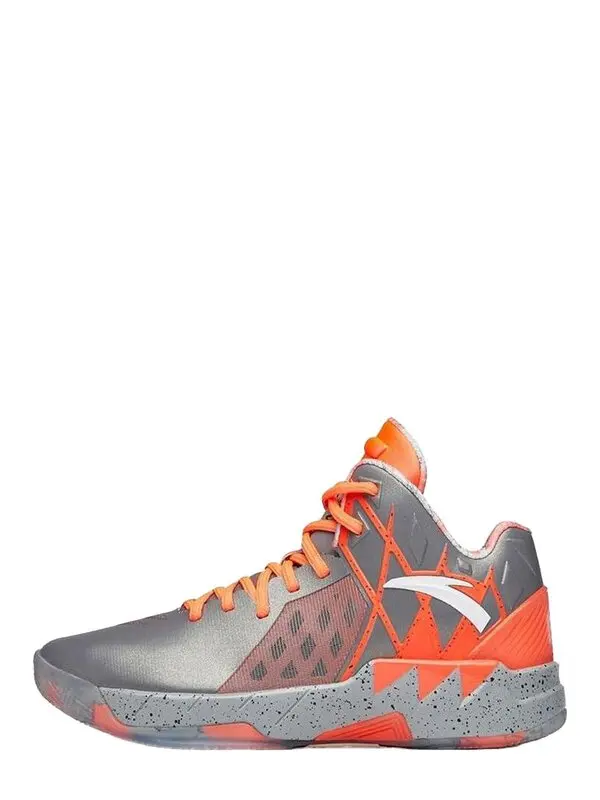 ANTA All Star" High Top Basketball Sneakers - Grey/orange/silver