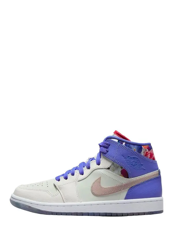 JORDAN 1 Mid Se "valentine's Day Flowers" Sneakers - Purple