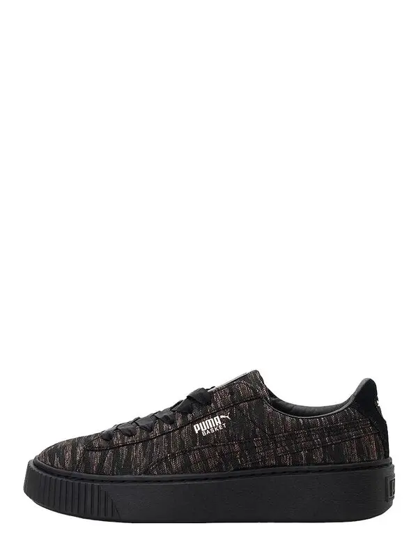 PUMA Basket Platform Velvet Rope Sneaker - Black