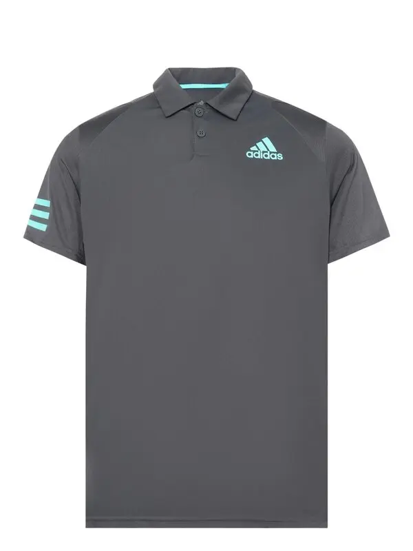 Adidas Club Tennis 3-stripes Polo Shirt 'grey - Grey Six/pulse Aqua