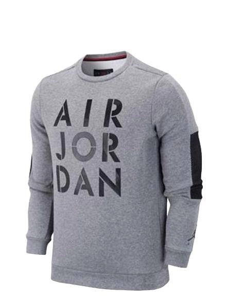 JORDAN Word Mark Long Sleeve Crewneck - Grey/multi-color