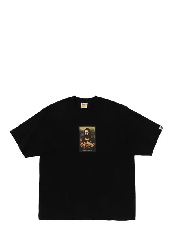 A BATHING APE Art Print Relaxed Fit Tee - Black