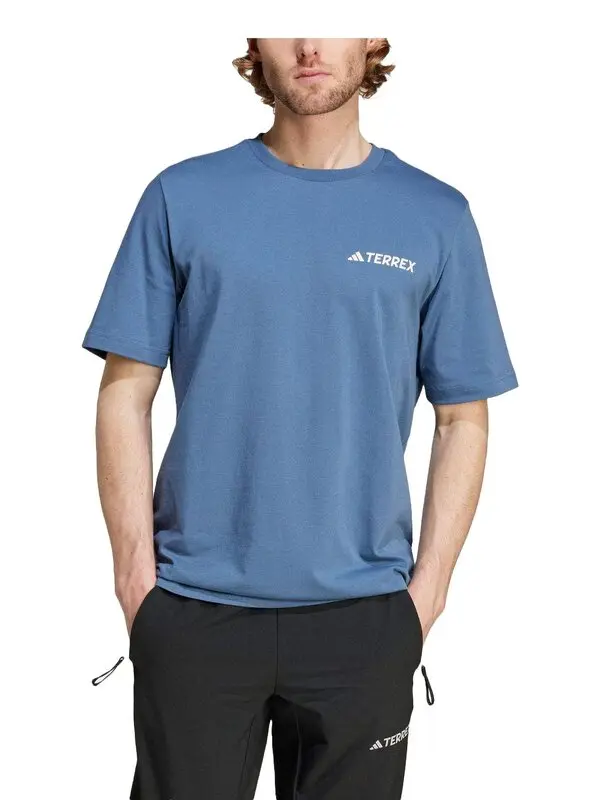 Adidas Back Graphic T-shirt Asia Sizing - Blue