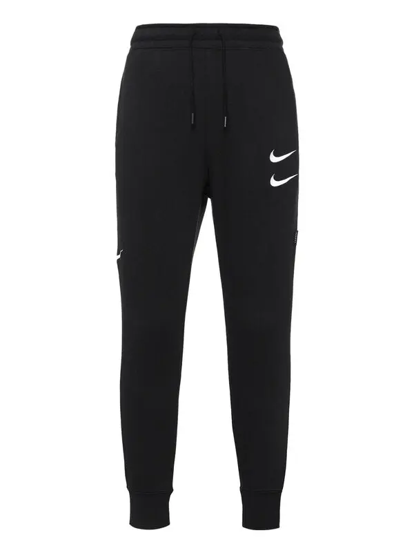 Nike Embroidered Fleece Sports Long Pants - Black