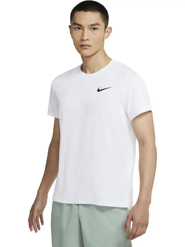 Nike Pro Dri-fit Quick-dry Crewneck Short Sleeve Training Shirt - White
