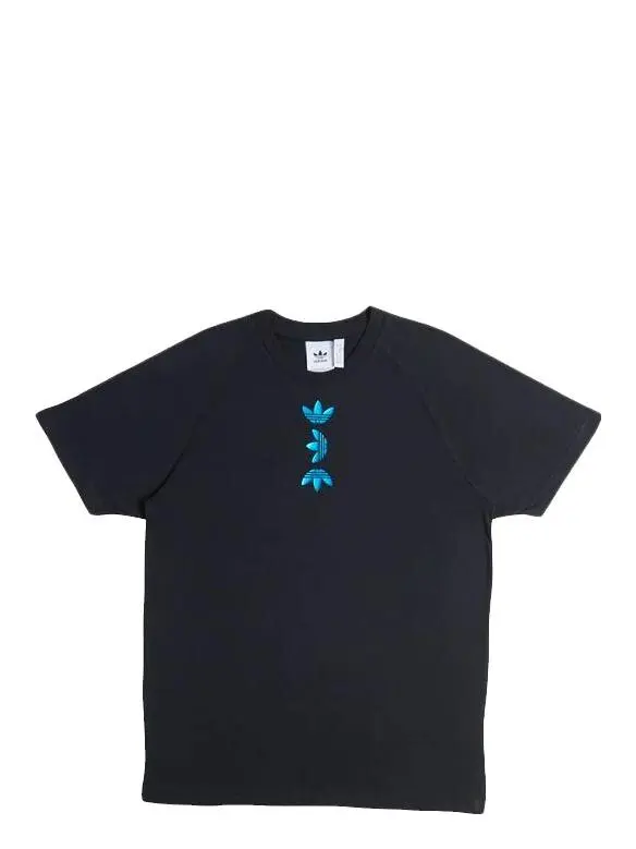 Adidas Originals Zeno Tee Blue Logo Short Sleeve - Black