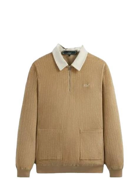 Kith Corduroy Rugby With Collar And Quarter Zip - Canvas