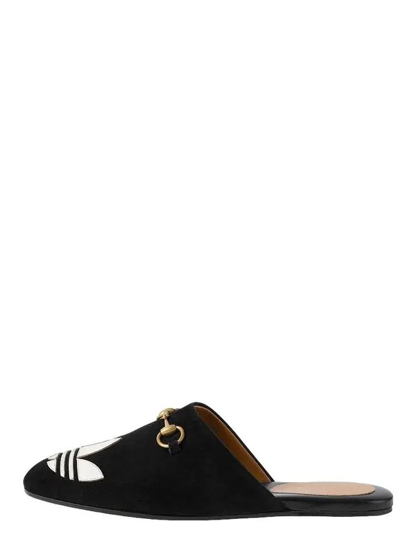 Gucci X Adidas Trefoil Suede Slipper - Black