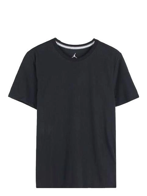 Nike Jordan Dri-fit Solid Color Quick Dry Round Neck Casual Short Sleeve Black T-shirt - Default Color