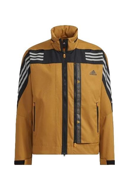 Adidas Logo Stripe Printing Hooded Jacket - Brown