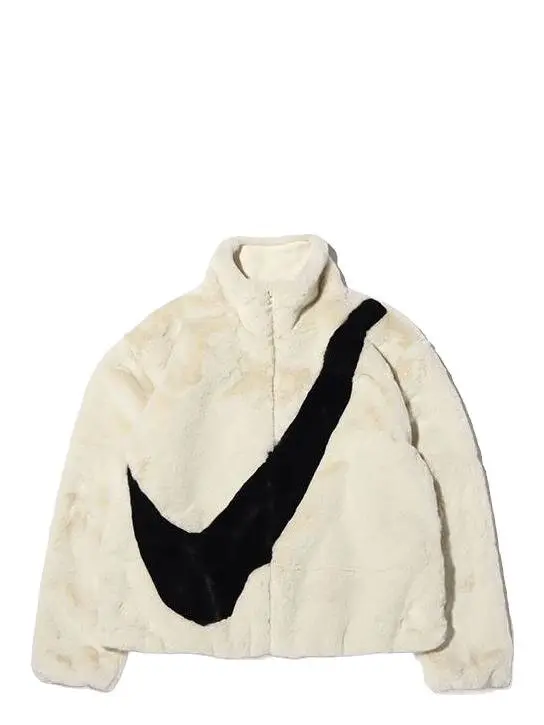 Nike Faux Fur Jacket - Fossil/black