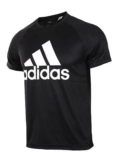 Adidas D2m Tee Logo Printing Casual Sports - Black