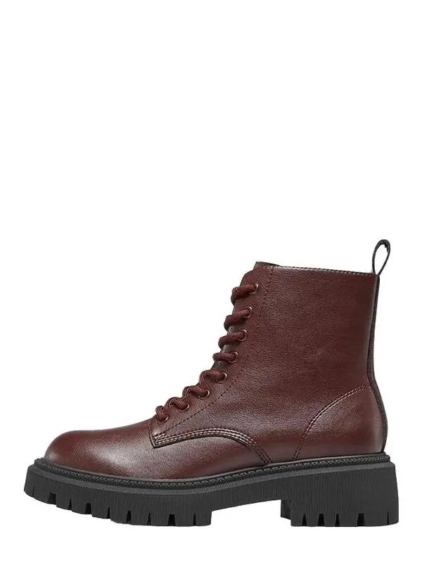 Sketchers Modern Rugged Combat Boots - Burgundy/black