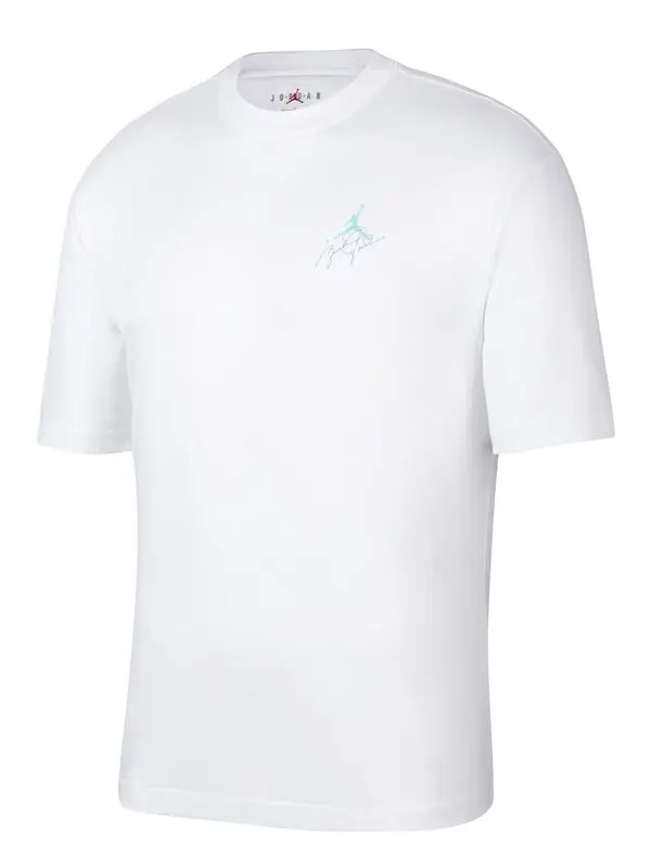 Nike Logo Printing Casual Round Neck Short Sleeve White T-shirt - Default Color