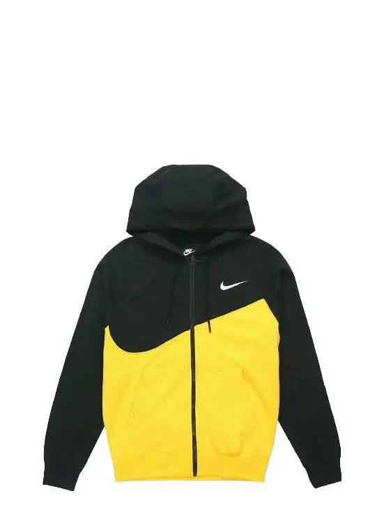 Nike Colorblock Knit Hooded Jacket - Blackyellow