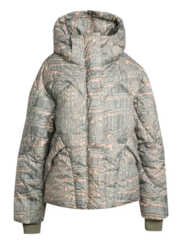 Adidas X Stella Mccartney Padded Mid Length Jacket - Soft Powder/willow Grey/legacy Green