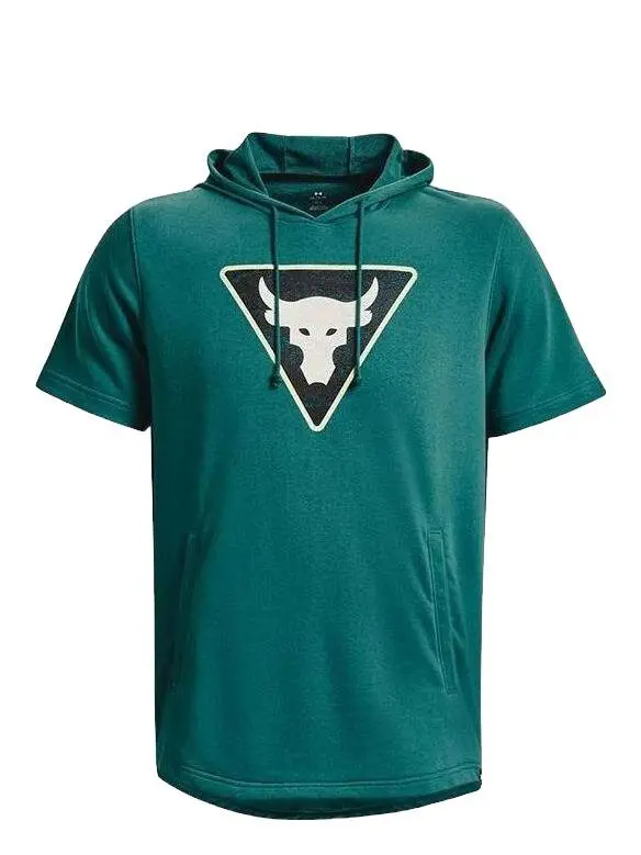 Under Armour Project Rock Terry Short Sleeve Hoodie - Teal