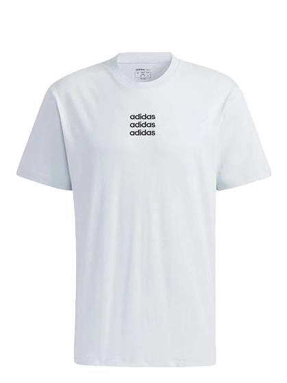 Adidas Neo M Ce C+ Tee Logo Embroidered Sports Round Neck Short Sleeve - Light Blue