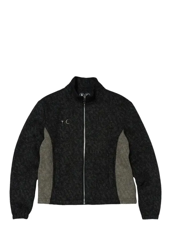 THUG CLUB Devil Peace Patch Knit Jacket - Black