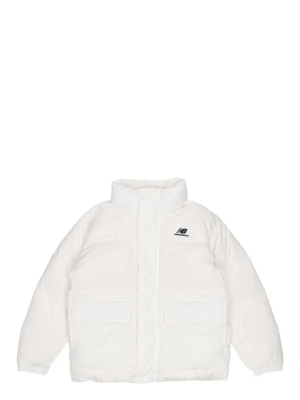 NEW BALANCE Essential Logo Puffer Jacket - White