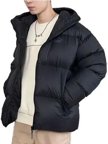 PUMA Down Puffer Jacket With Hood - Black