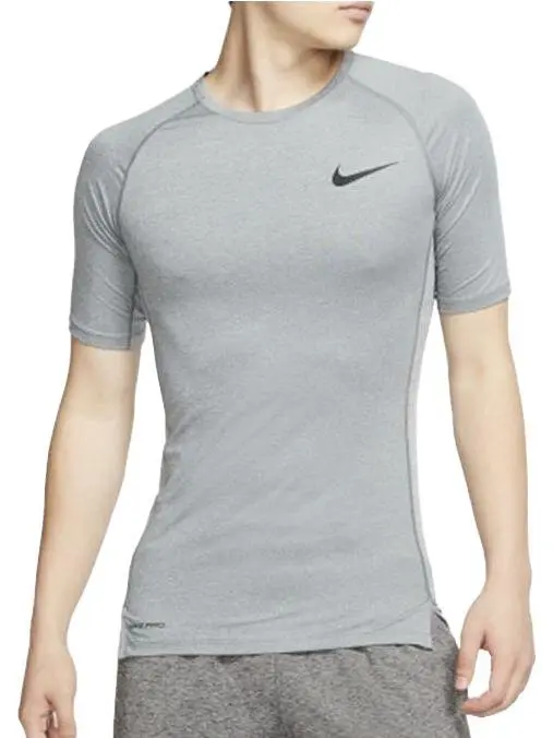 Nike Pro Training Tight Short Sleeve - Light Gray