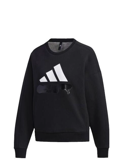 Adidas Sweatshirt With Graphic Logo Detail - Black