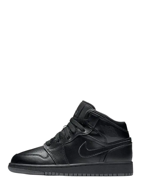 JORDAN Air 1 Retro Mid Dark Grey Outsole Sneakers - Black