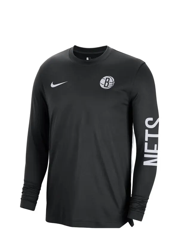 Nike Brooklyn Nets Dri-fit Long Sleeve T-shirt - Black