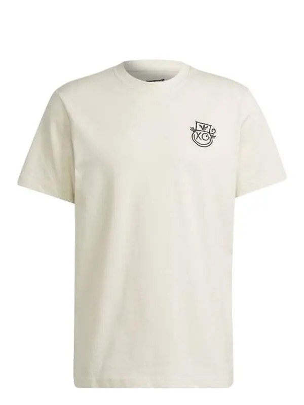 Adidas Originals Ss22 Back Pattern Printing Round Neck Short Sleeve White T-shirt - Default Color