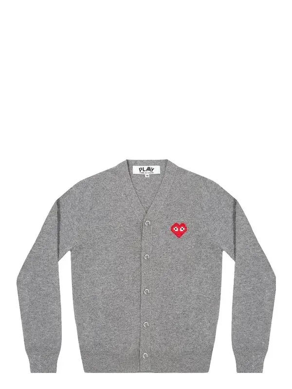 Play Comme Des Garcon X Invader Cardigan - Grey