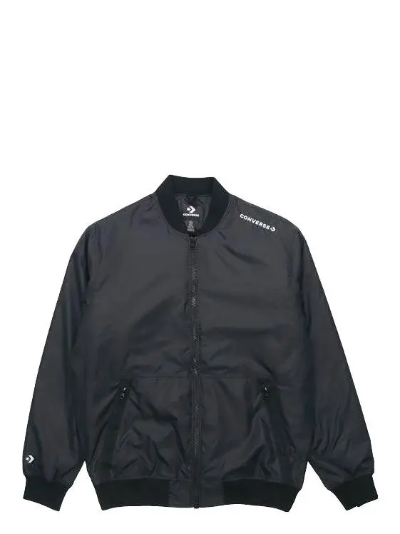 CONVERSE Aviator Baseball Uniform Woven Windproof Zipper Jacket - Black