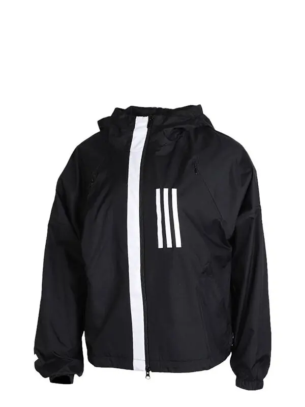 Adidas Hooded Zip-up Sports Jacket - Black