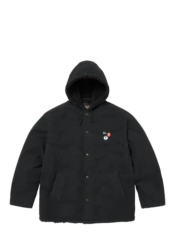 Supreme Fw25 X Number Ine Faux Shearling Hooded Coat - Black