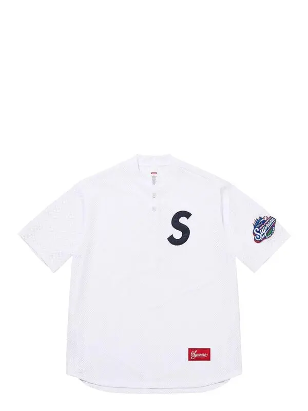 Supreme Logo Baseball Henley - White