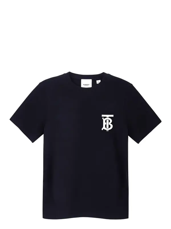 Burberry Pattern Cotton Loose Classic Short Sleeve - Black